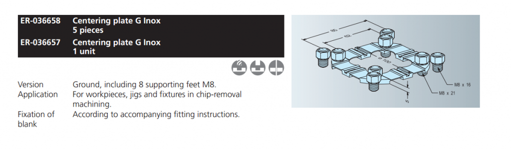 CPWS®-EROWA centering plate G INOX ER-036658 ER-036657 compatible EROWA ...